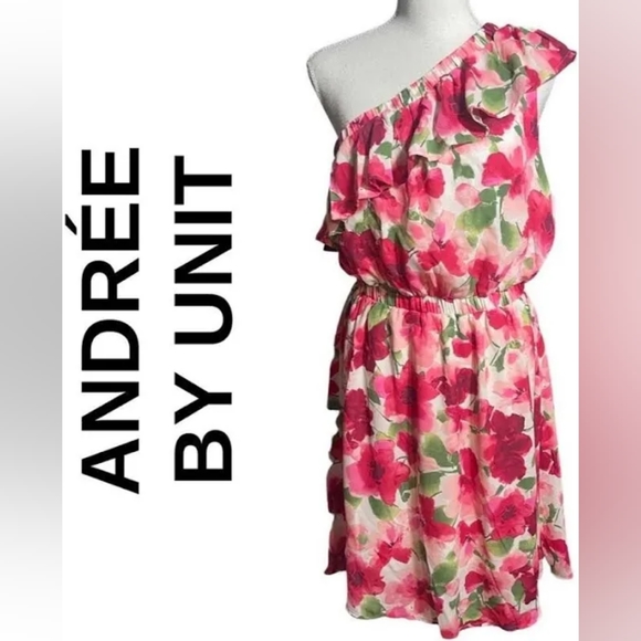 ANDREE BY UNIT | Dresses | Nwt Andree By Unit Floral One Shoulder Dress ...